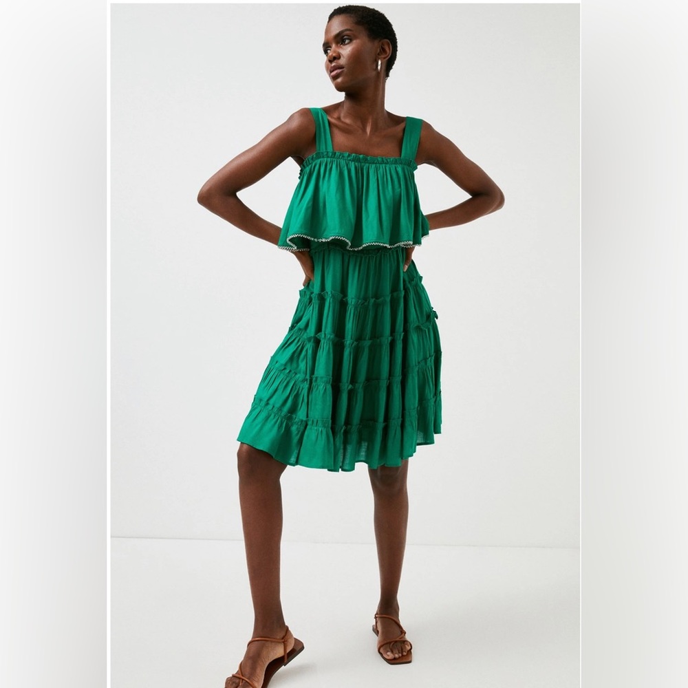 Viscose Modal Woven Tiered Mini Dress - Gem